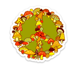 Mushroom Peace Sign Sticker | Jemini's Bazaar