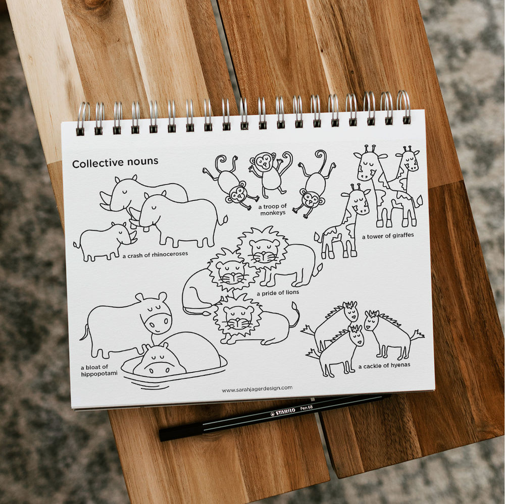 Collective Nouns Colouring Page