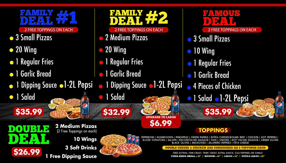 Menu | Triple Triple Pizza
