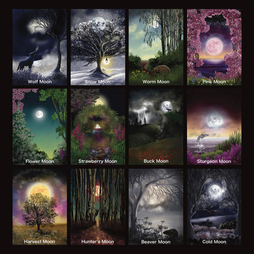 Multipack of 12 'Full Moon Blessings' cards by Naomi Walker | Sky ...
