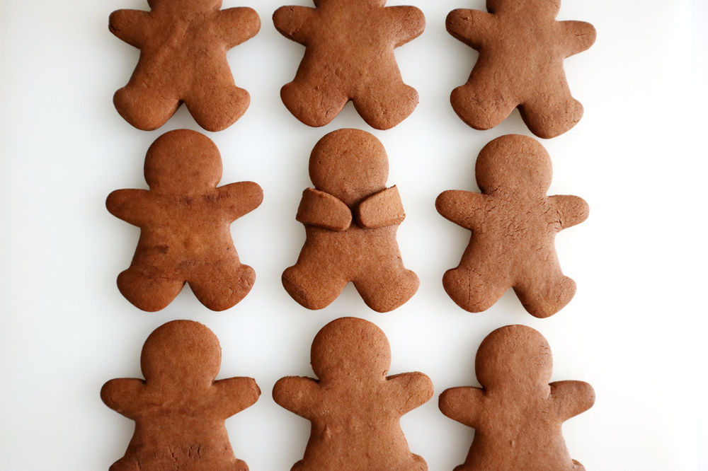 Chocolate Gingerbread Man Cookie Sandwich