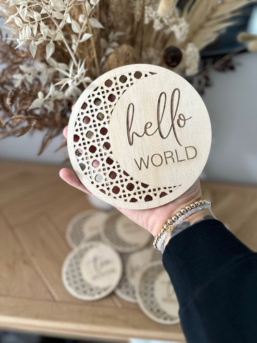 Hello World Rattan disc | Fine Cut Collections