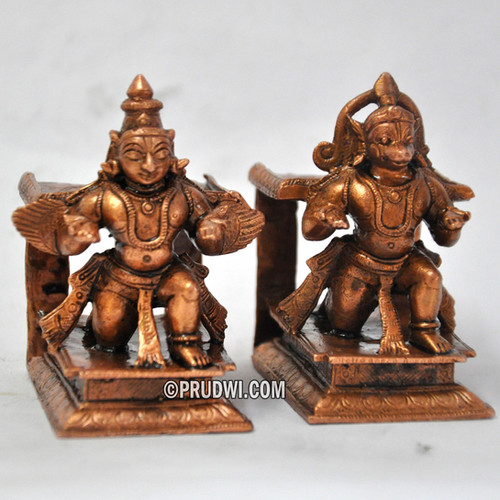 Garuda Vahana and Hanuma vahana copper idols | Prudwi Arts & Crafts