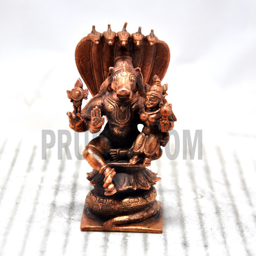 Bhoo Varaha swamy seated under aadisesha copper idol-Lakshmi Varaha ...
