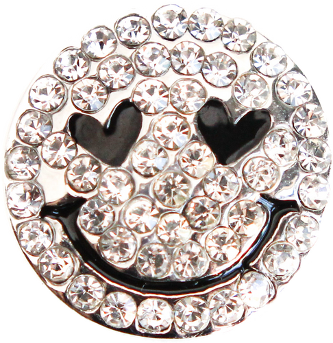 18mm Rhinestone Smiley Face Snap Charm | tropicaltrinkets