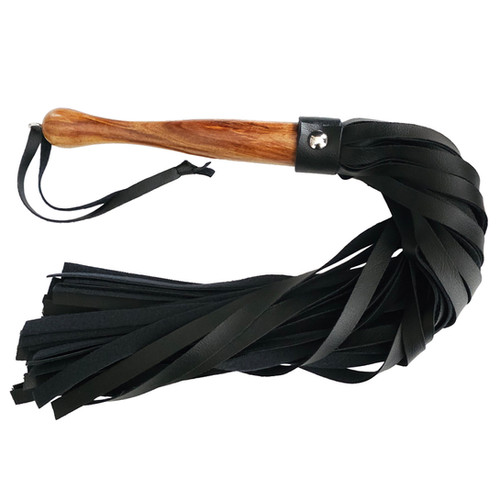 Vegan Fetish Play Wooden Handle Flogger | Rouge Group Ltd