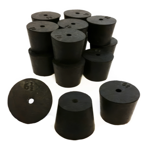 Soft Rubber Stoppers with 1-Hole (Size 6.5) - 1 lb Pack | Science Outside