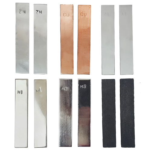 Flat Electrodes Set - Various Metals and Carbon (Pack of 12) | Science ...
