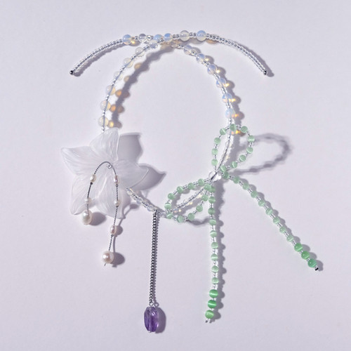 MIZUGASHI flower wire choker / white | mizugashi