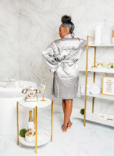 Gray Silk Robe | Lucid Lux Designs