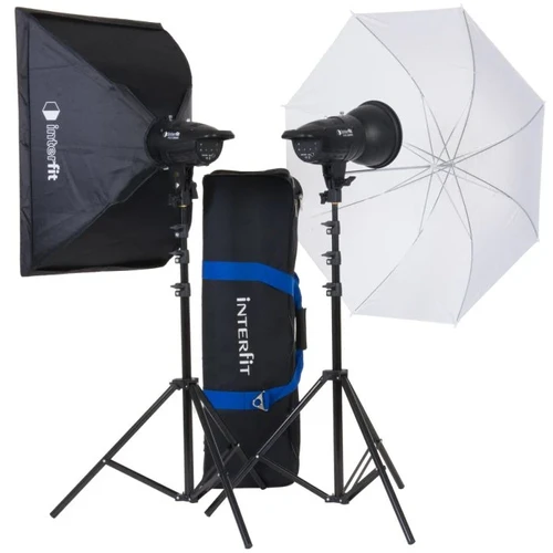 SELT / SOLD Interfit F121 2 x 200w hausar, softbox | Efnisveitan