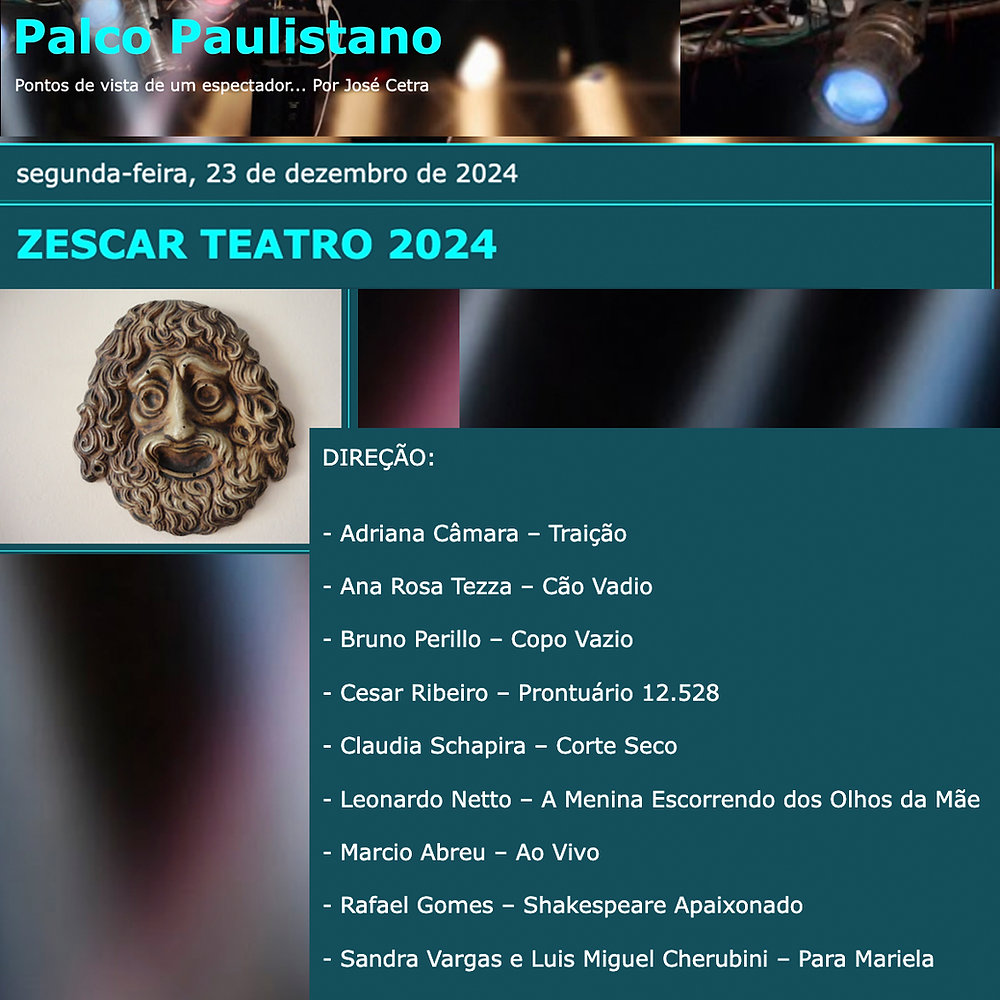 "TRAIÇÃO" RECEBE O ZESCAR DE DIREÇÃO