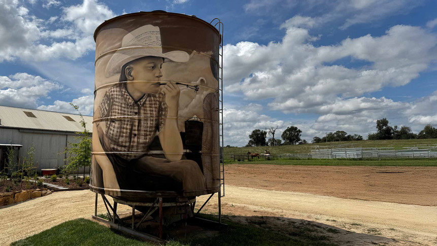 Family Portrait Silo Mural | Urban Art Australia
