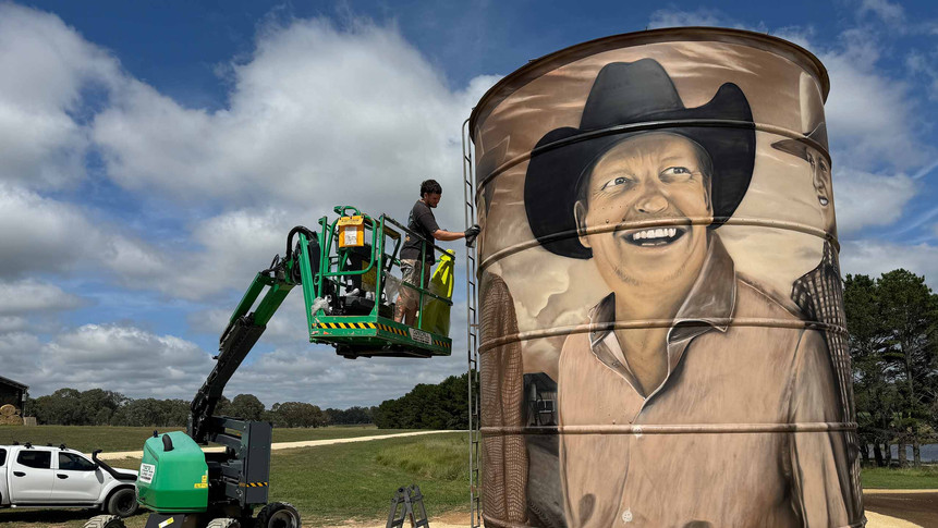 Family Portrait Silo Mural | Urban Art Australia