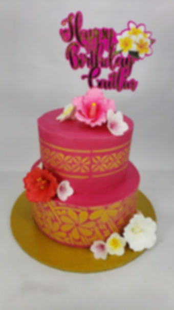 Hot Pink Polynesian Pattern | SD Cakes