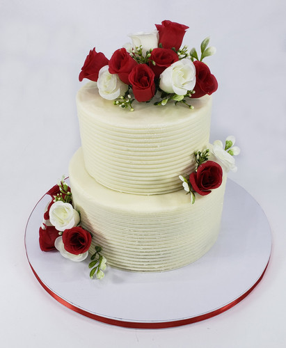 Textured Red & White Rose | SD Cakes