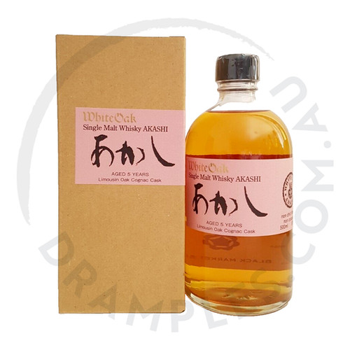 White Oak Akashi Limousin Cognac Cask 5 Y/O Japanese Malt Whisky (500ml ...