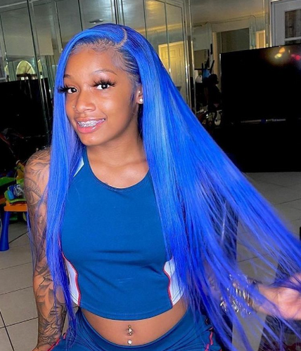 Dark Blue Transparent Lace Frontal Wig 13x4 | BundlesHaven