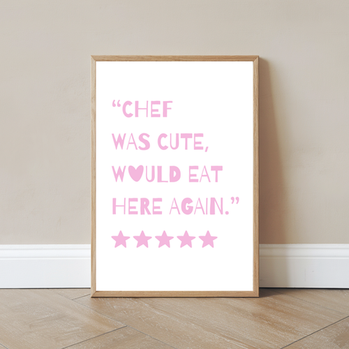 "Chef Was Cute.." Kitchen Wall Art | Health Trenz