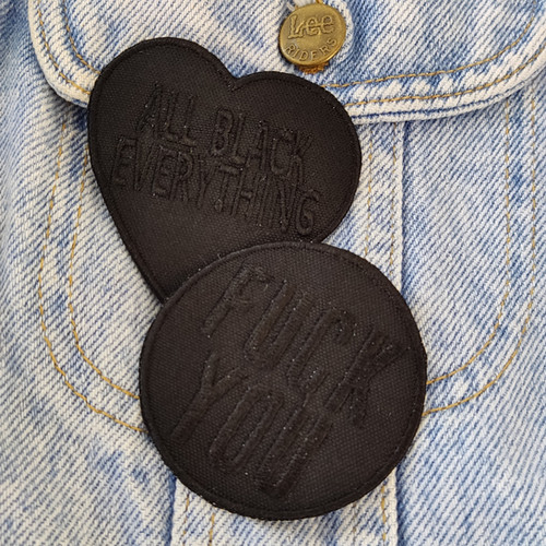 All Black Variados - Patche Bordado com Termocolante | Cabra Da Patches