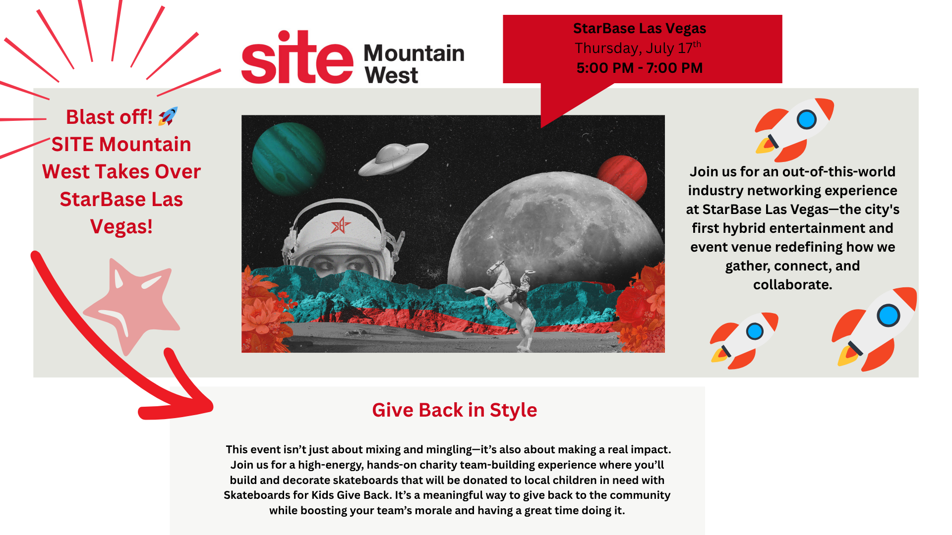 Get Ready to Blast Off 🚀 — SITE Mountain West Takes Over StarBase Las ...