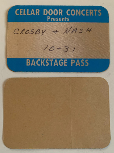 David Crosby & Graham Nash 1970's Cellar Door Concerts Backstage Pass | BackstageBoogie