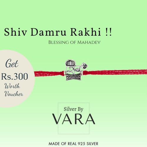 Shiv Damru Silver Rakhi | VARA