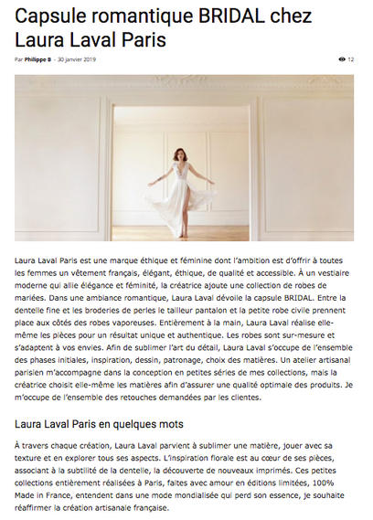 Presse | Laura Laval Paris | Made in France