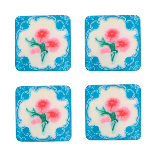 Peranakan Tiles #7a, Set of 4 Coasters | ArzooArtsCollective