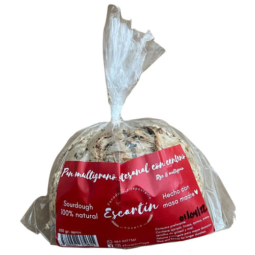 PAN MULTIGRANO ARTESANAL CON CENTENO DE MASA MADRE ESCARTIN | DAC Cancún