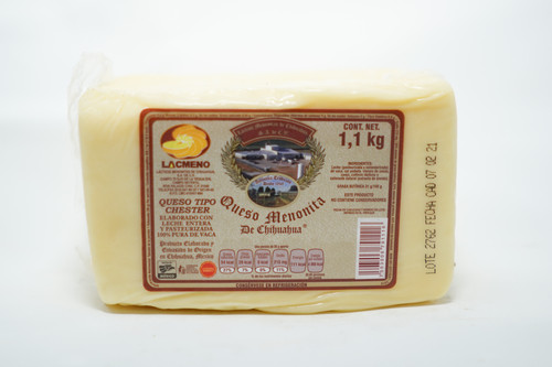 QUESO TIPO CHESTER MENONITA DE CHIHUAHUA LACMENO 1.1kg | DAC Cancún
