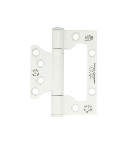 POWDER COATED WHITE ZHSSFH-243S GRADE 11 FLUSH / INTERLEAF HINGE PAIR ...