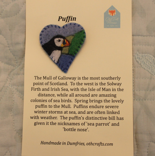 Puffin Felt Art Brooch | Toll House Crafts
