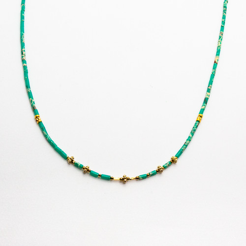 Marvin | Collier surfer pierres naturelles Jaspe | thebohosociety
