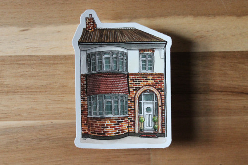 Norfolk House Portrait Sticker | Livpaintsbuildings