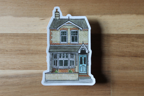 Cambridgeshire House Portrait Sticker | Livpaintsbuildings