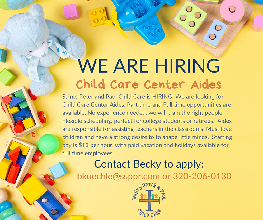 Job Openings | Saints Peter & Paul Child Care