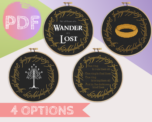 One Ring Poem (Pattern) | FandomCrossStitchery