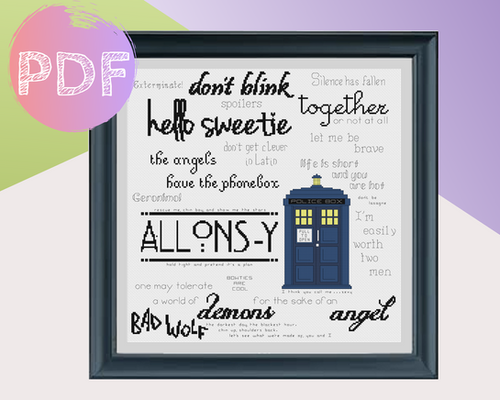 Blue Box Sampler (Pattern) | FandomCrossStitchery