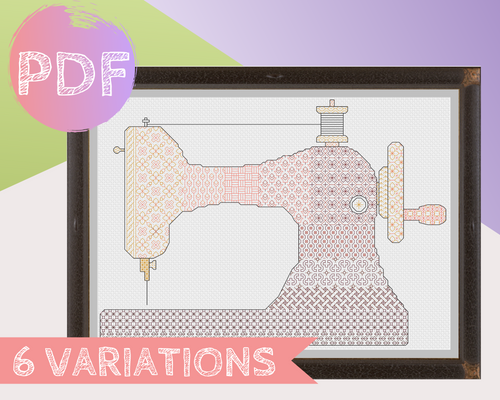 Vintage Sewing Machine - Blackwork (Pattern) | FandomCrossStitchery