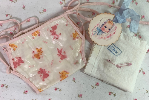 Vintage 1950s Mice and Bunnies Diaper Cover and CHIX diaper Medium Baby ...