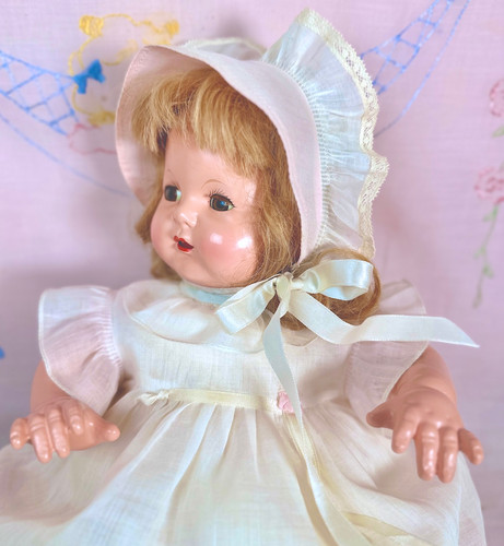 Vintage 1925 Effanbee 17" Blond Curls Baby Evelyn Composition Doll ...