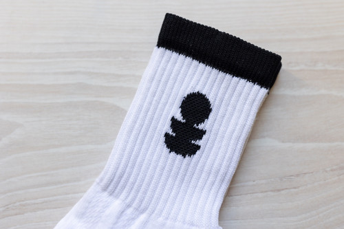 MBAC Logo Sports Socks -White with Black | Sano Studio