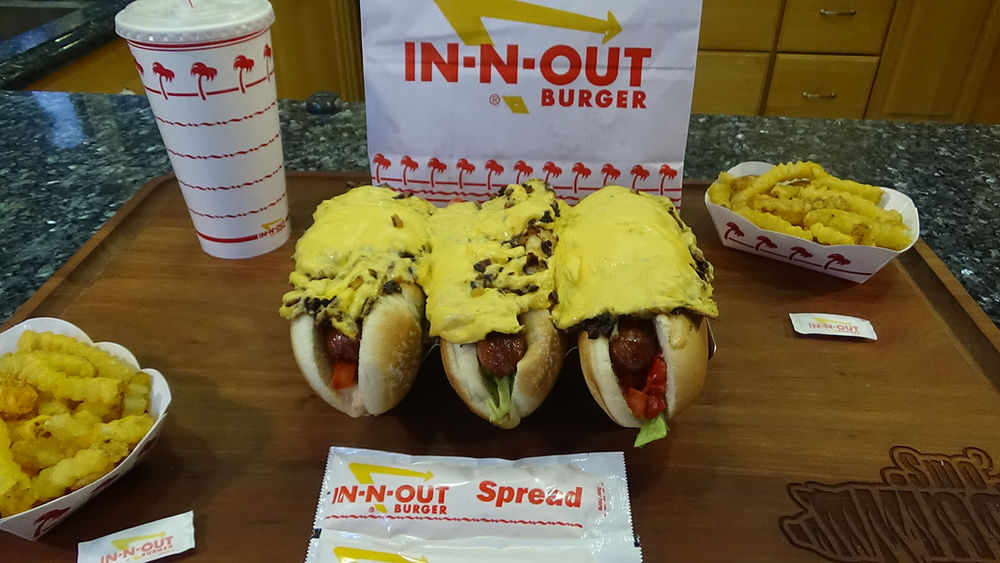 In N Out Hot Dogs on the Blackstone Griddle