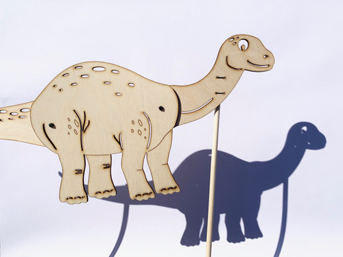 Brontosaurus Shadow Puppet, Wooden Laser Cut | travelling-shadows