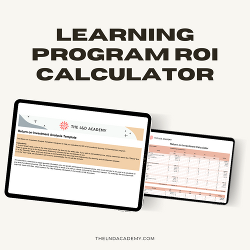 Learning Program Return On Investment Roi Template The L D Academy