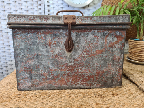 Vintage Galvanized Metal chest Box small size mesh holes | the western ...