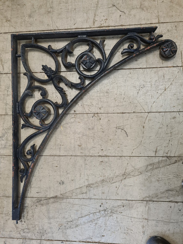 Vintage Heavy CAST IRON VERANDAH LACEWORK Corner x1 Black Heritage ...